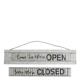 Skilt til ophæng "open/close"